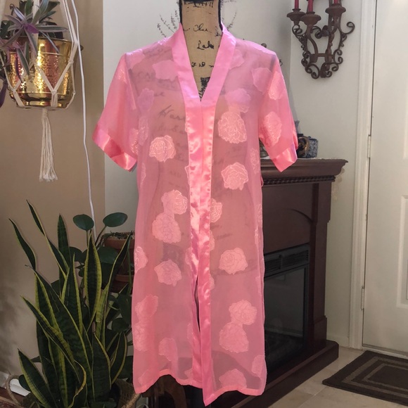 Intimates & Sleepwear | Vintage Pink Sheer Night Robe | Poshmark